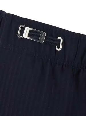 Givenchy Blue Pants With Elasticated Waist With Adjustable Buckles And All-over Stripe Motif In Tech Fabric For