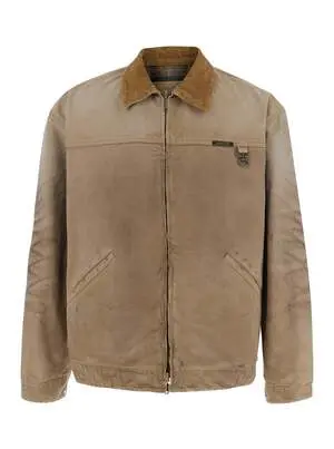 GOLDEN GOOSE Beige Workwear Jacket With Reversible Design And Lived-in Effect In Cotton For - Multicolor