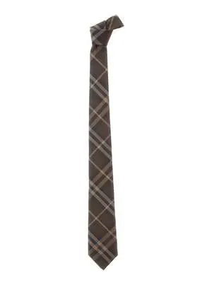 Burberry Checkered 'manston' Bow Tie With Brown Icons - Multicolor