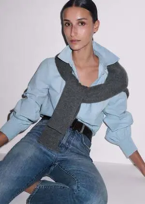 ME+EM Micro Cord Slim Fitting Blouse