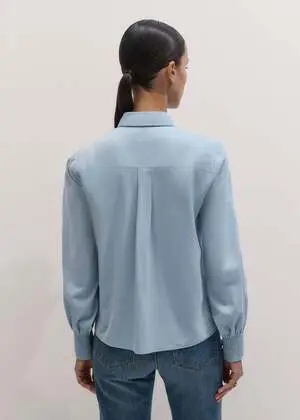 ME+EM Micro Cord Slim Fitting Blouse