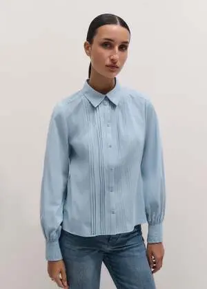 ME+EM Micro Cord Slim Fitting Blouse