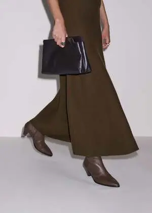 ME+EM Soft Point Cone Heel Boot - Bronzed Brown