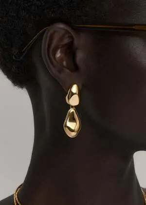ME+EM Drop Earrings With Removeable Pendant Gold-black