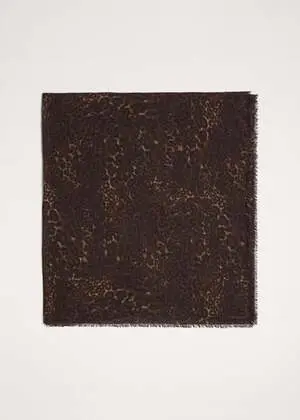 ME+EM Day Leopard Scarf - Dark Brown Multi