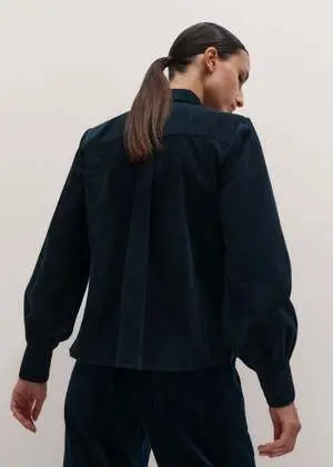 ME+EM Micro Cord Slim Fitting Blouse
