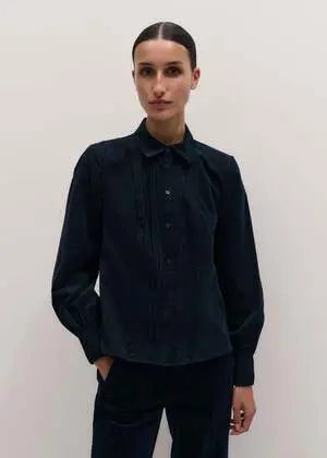ME+EM Micro Cord Slim Fitting Blouse