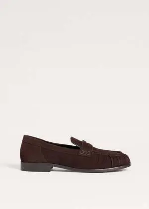 ME+EM Soft Ruched Loafer - Chocolate