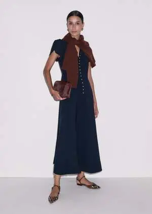 ME+EM A-line Feature Button Maxi Dress