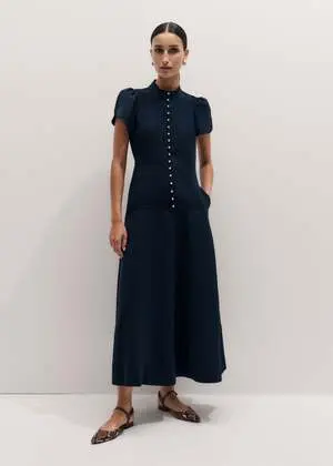 ME+EM A-line Feature Button Maxi Dress