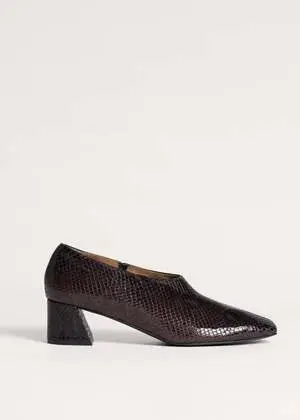 ME+EM High Fronted Block Heel Chocolate-black