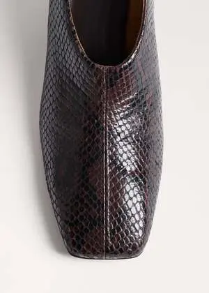 ME+EM High Fronted Block Heel Chocolate-black