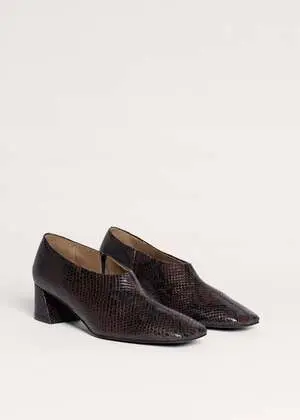 ME+EM High Fronted Block Heel Chocolate-black