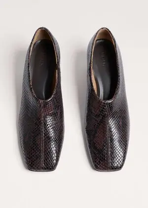ME+EM High Fronted Block Heel Chocolate-black