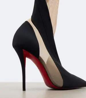 CHRISTIAN LOUBOUTIN Zeetozee Mesh-paneled Over-the-knee Boots