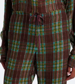 Dries Van Noten Plaid Wide-leg Pants