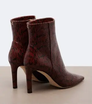 JIMMY CHOO Frankie Snake-effect Leather Ankle Boots