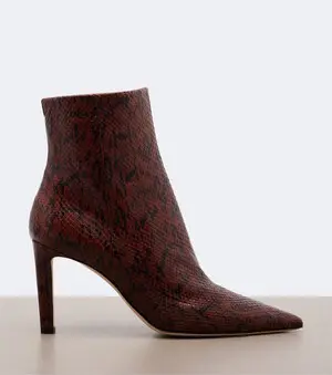 JIMMY CHOO Frankie Snake-effect Leather Ankle Boots