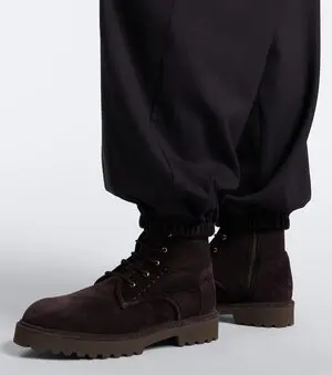 Max Mara Suede Lace-up Boots - Brown