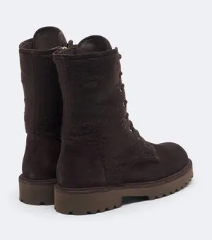 Max Mara Suede Lace-up Boots - Brown