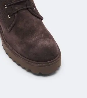 Max Mara Suede Lace-up Boots - Brown