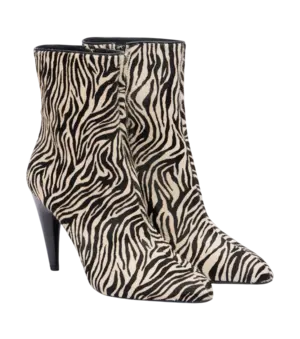Isabel Marant Étoile Jany Printed Calf Hair Ankle Boots - Black