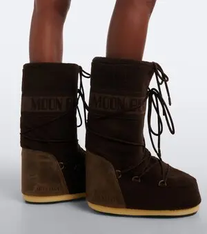 Moon Boot Icon Leather-trimmed Snow Boots