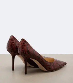 JIMMY CHOO Love Snake-effect Leather Pumps