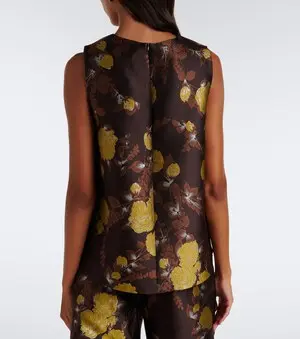 La DoubleJ Devon Floral Jacquard Top - Brown