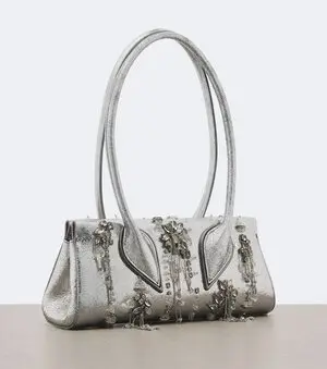 CHRISTIAN LOUBOUTIN Venus Small Embellished Leather Shoulder Bag