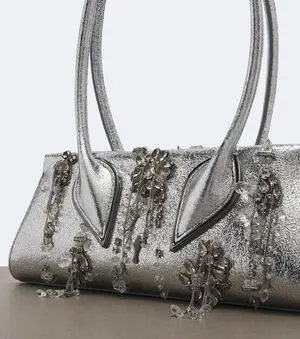 CHRISTIAN LOUBOUTIN Venus Small Embellished Leather Shoulder Bag