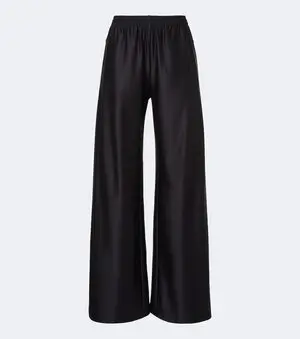 Gucci Silk-blend Jersey Wide-leg Pants - Black