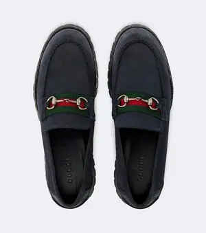 Gucci Horsebit Suede Loafers - Blue