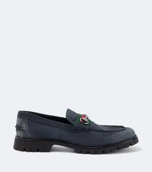 Gucci Horsebit Suede Loafers - Blue