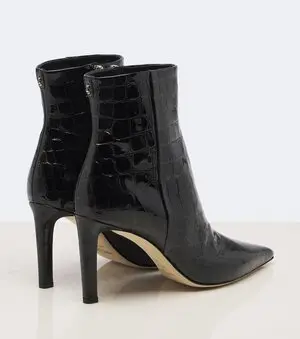 JIMMY CHOO Frankie Croc-effect Leather Ankle Boots