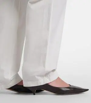THE ROW Liisa Three Leather Pumps - Brown