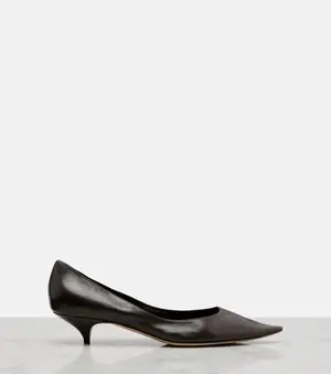 THE ROW Liisa Three Leather Pumps - Brown