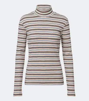 Dries Van Noten Striped Cotton-blend Turtleneck Sweater - Multicoloured