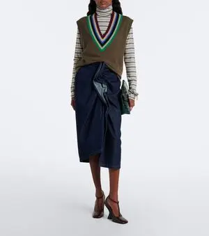 Dries Van Noten Striped Cotton-blend Turtleneck Sweater - Multicoloured