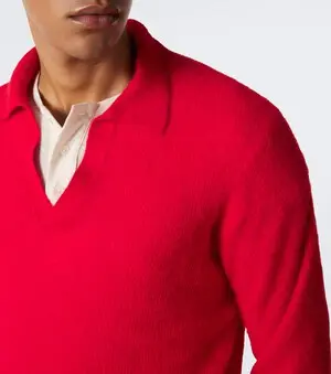 Auralee Alpaca-blend Polo Sweater