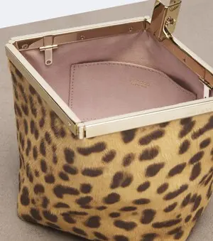 JIMMY CHOO Ganache Mini Leopard-print Calf Hair Clutch