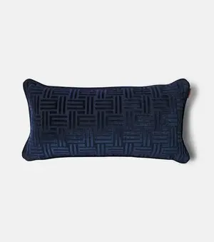 Etro Flag Monogram Corduroy Cushion - Blue