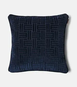 Etro Flag Monogram Corduroy Cushion - Blue