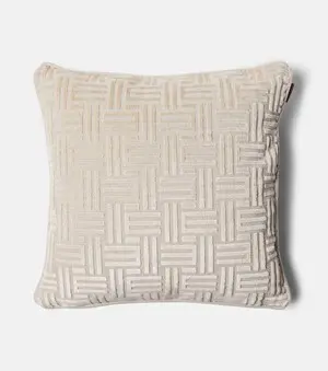 Etro Flag Monogram Corduroy Cushion - White