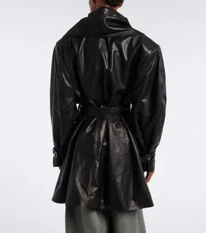 Magda Butrym Belted Draped Leather Jacket