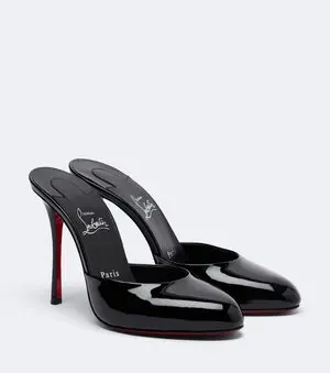 CHRISTIAN LOUBOUTIN Dolly Patent Leather Mules - Black