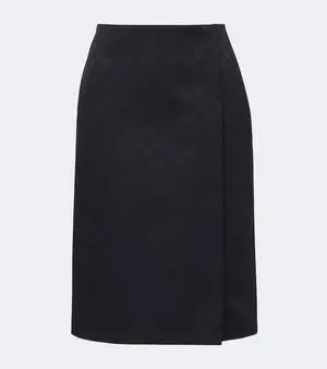 Gucci Gg Jacquard Pencil Skirt - Black
