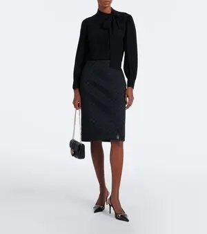 Gucci Gg Jacquard Pencil Skirt