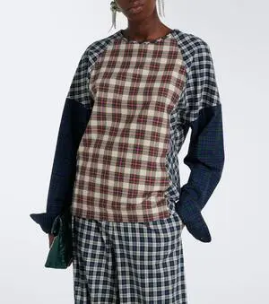 Dries Van Noten Checked Cotton Flannel Top