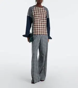 Dries Van Noten Checked Cotton Flannel Top